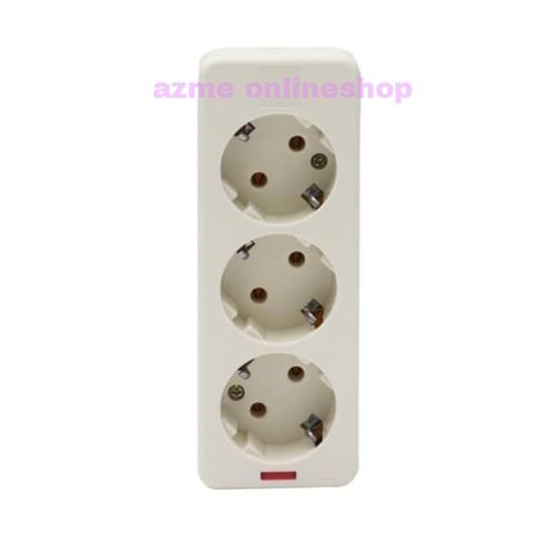 Jual krisbow stop kontak listrik 3 soket_stop kontak 3 socket 10a white - Kota Bandung - azme ...