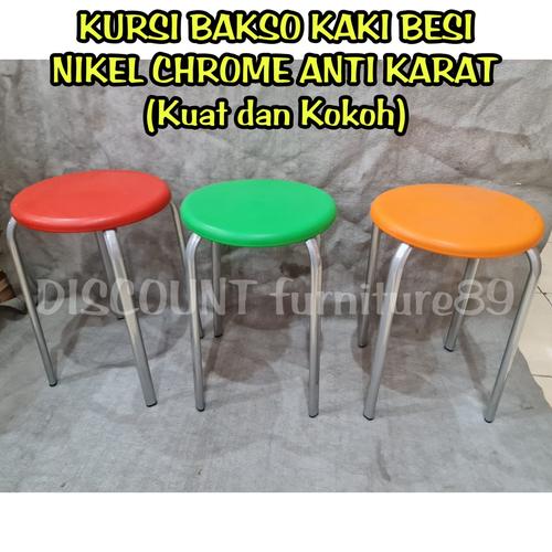 Jual Kursi Bakso Plastik Kaki Besi Nikel Chrome Anti Karat Kursi Cafe ...