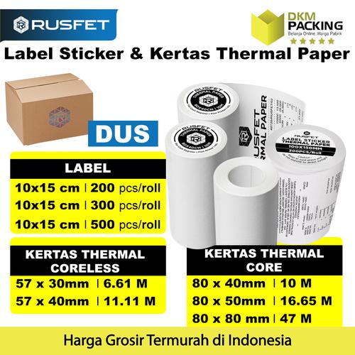 Jual Label dan Kertas Thermal Printer Struk Kasir Barcode Resi RUSFET ...