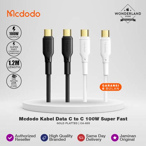 Jual Mcdodo Kabel Data USB-C to C 100W 5A Super Fast Charging Gold ...