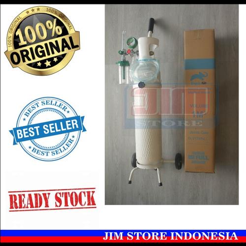 Jual Tabung Oksigen 1m3 - Regulator - Troli 1m3 warna putih GAJAH AIR ...