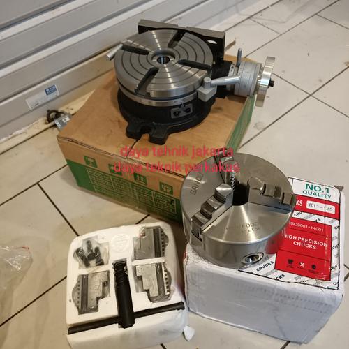 Jual rotary table 6" + claw 5" sanou / rotary table set clau sanou ...