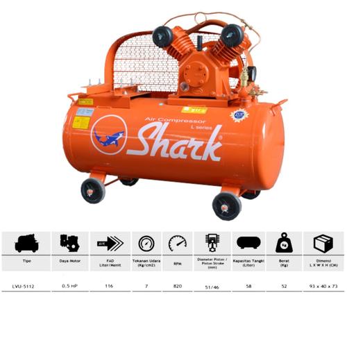 Jual ORIGINAL SHARK Kompressor Angin Udara 1/2 HP UNLOADING Kosongan ...