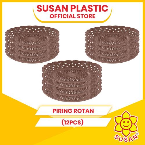 Jual Piring Rotan Plastik - Piring Saji - Piring Rotan 010 (12BIJI ...
