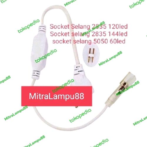Jual Socket Adaptor Led Strip Selang Outdoor 2pin/Colokan Lampu 2Jalur ...