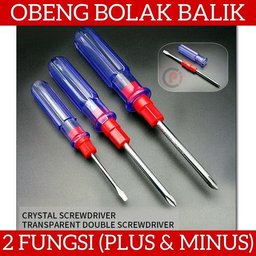Jual Obeng 2 Fungsi Bisa Bolak Balik Plus Minus Ukuran Kecil Besar ...