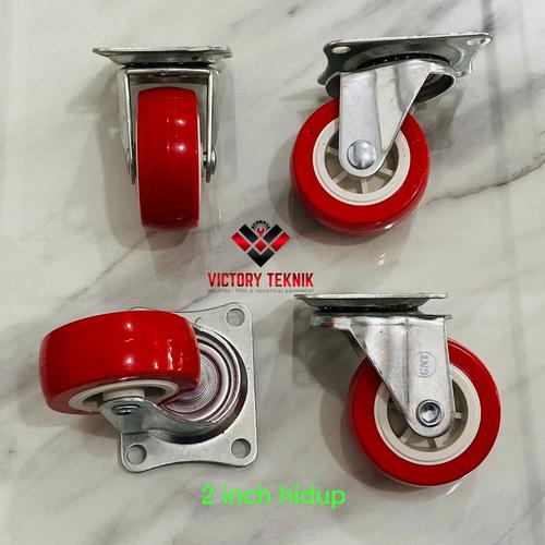 Jual Roda Etalase 2 inch PU Heavy Duty hidup / Roda PU 2 inch Hidup ...