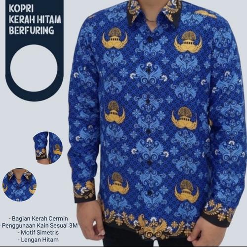 Jual Seragam Batik PNS Pria KORPRI Lengan dan Kerah Hitam - Kab. Sragen ...