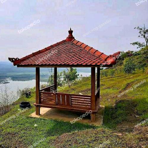 Jual Saung Gazebo 2,5x2,5m Kayu JATI || Jualan Gasebo Taman Villa ...