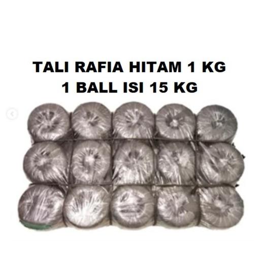 Jual (GOJEK GRAB) 1 BALL TALI RAFIA PLASTIK HITAM 1 KG KUALITAS SUPER ...