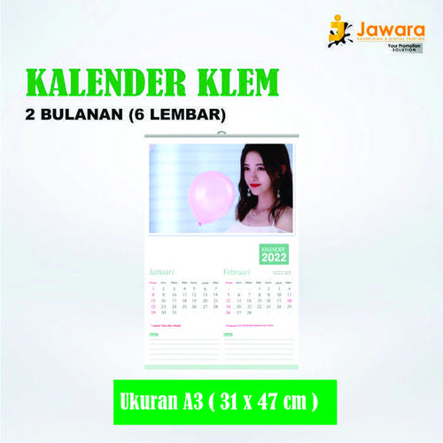 Jual Cetak Kalender Dinding 2024 Klem 2 Bulanan Custom Murah - Artpaper ...