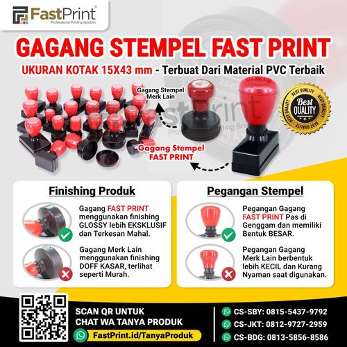 Jual Gagang Stempel Flash Warna Ukuran Kotak 15 43 15X43mm - Jakarta ...