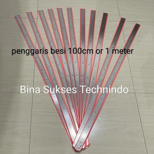Jual pengaris besi plat 100cm rol 1meter rol 40" inci meteran plat besi ...