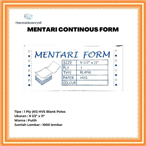 Jual Kertas Continuous/Continous Form 1 Ply, 1 Rangkap K1 HVS Polos ...