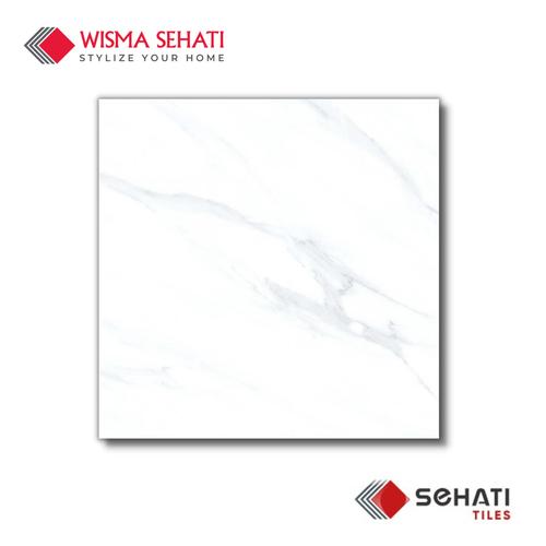 Promo Granit Tile 60x60 Sehati Lucerna White (V6) Carrara Marble ...