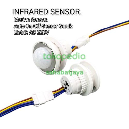 Jual Saklar Otomatis Sensor Gerak Motion PIR Detector AC 220V Auto On ...