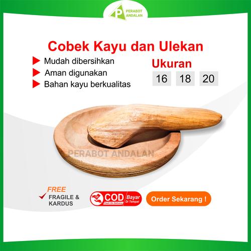 Jual COBEK KAYU - COET KAYU SATU SET DENGAN ULEKAN - ukuran 20 cm - Kab ...