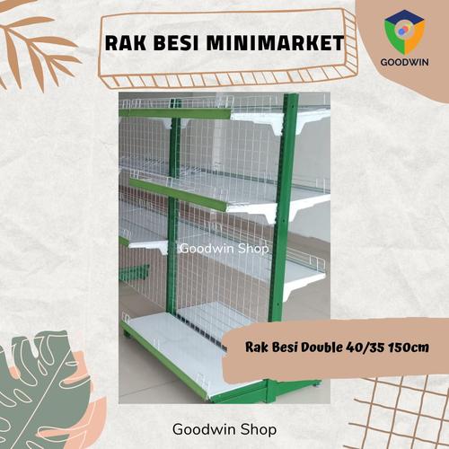 Jual Rak Supermarket/ Rak Swalayan/ Rak Toko / Rak Besi Double 40/35 150cm - Hijau, 1 Tiang ...