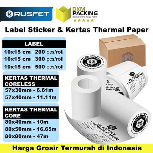 Jual Label Stiker & Kertas Thermal Printer Struk Kasir POS RUSFET DUS ...