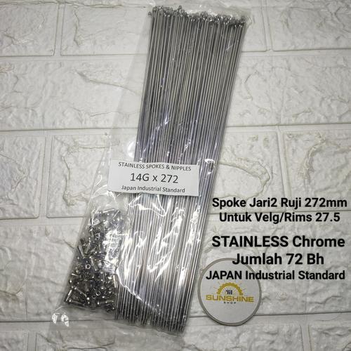 Jual Spoke Ruji Jari 272mm STAINLESS Chrome 14G x 272 For Velg Sepeda ...