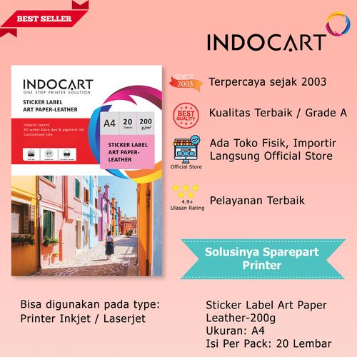 Jual IndoCart Sticker Art paper White Leather-A4-20s - Kota Tangerang ...