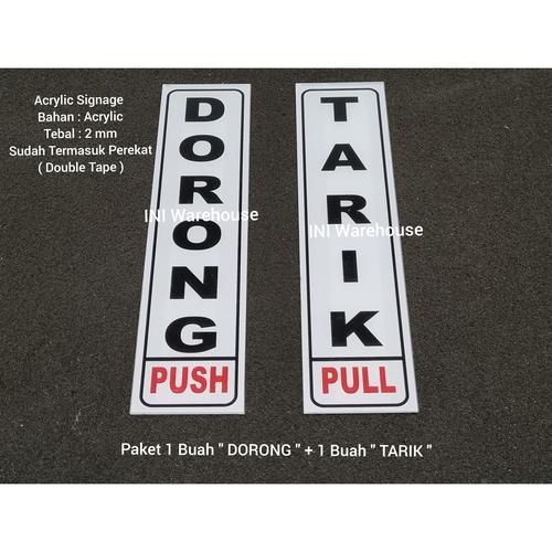 Jual PAKET 2 Buah Acrylic Sign Signage Penunjuk Rambu - DORONG & TARIK ...