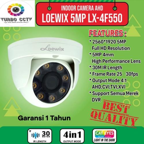 Jual KAMERA CCTV AHD INDOOR 5MP LOEWIX LX-4F550 FULL HD - INDO LOEWIX ...