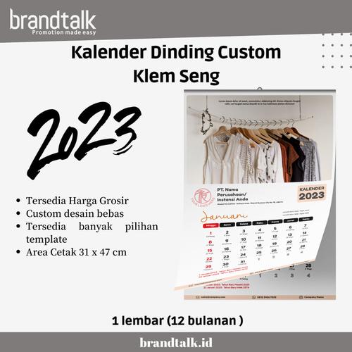 Jual Cetak Kalender Dinding Custom 2023 - Klem Besi - 1 lembar - CTS ...