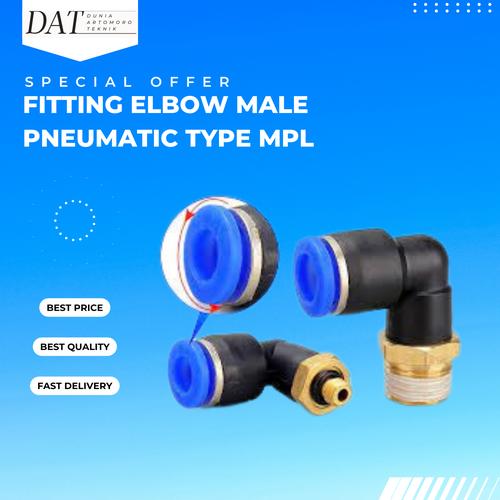 Jual PL Fitting Elbow Male Pneumatic Slip Lock Drat Luar Type MPL - 6mm, 1/4 Inch - Jakarta ...