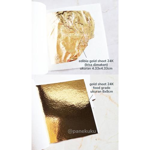 Jual EDIBLE GOLD SHEET 24K FOOD GRADE/ emas lembaran foil/ kertas emas ...