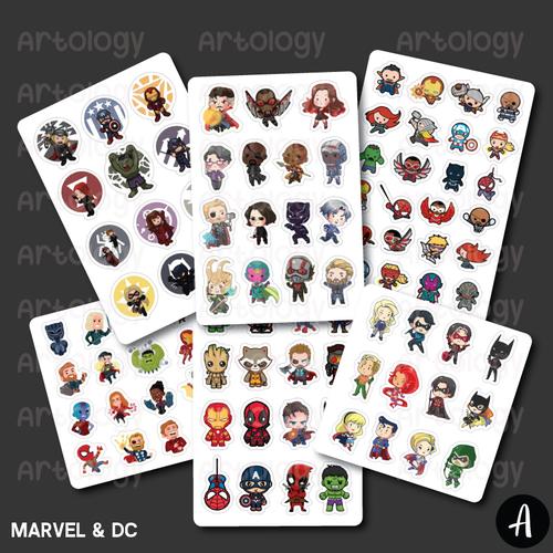 Promo Sticker Set Marvel DC Planner DIY Captain America Thor Spiderman ...