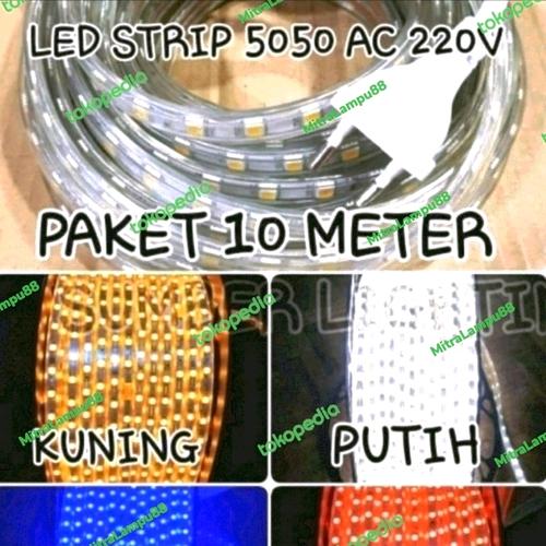 Jual Paket Lampu Led Strip Selang 10M 10Meter Outdoor 5050 SMD 220V ...