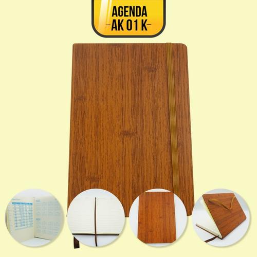 Jual Agenda Note Book Memo Planner Kulit Sintetis Motif Kayu ( AK - 01 ...