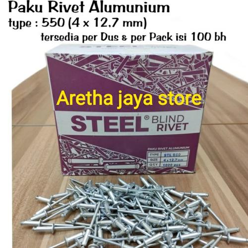 Jual paku rivet alumunium 649 (4,8x12,7mm) perpcak 100pcs & perdus ...