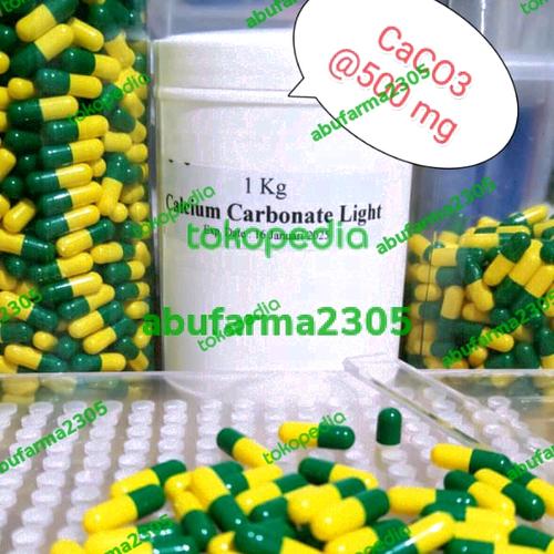 Jual CaCo 500mg per Kapsul / CaCO3 / Ca CO / Ca CO3 / Calcium Carbonate ...