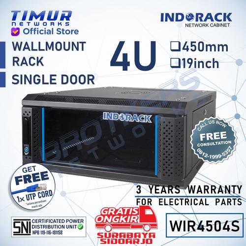 Promo WALLMOUNT INDORACK WIR4504S 4U 450MM SINGLE DOOR - WALL RACK ...