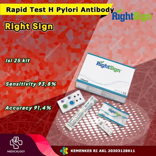 Jual Rapid Test H Pylori Antibody Right Sign per box isi 25 kit - Kota ...