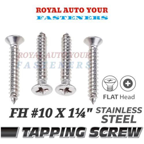Jual FH 10x1 1/4 Tapping Screw Stainless 304 - Skrup Kepala Rata 10 x 1 ...