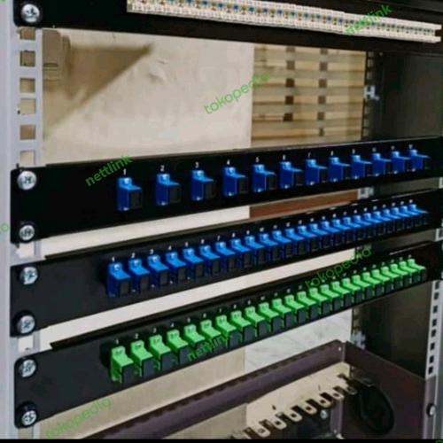 Jual patch panel fo 24 core sc upc lengkap adapter/ fiber optic ...