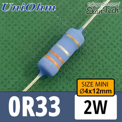 Jual Resistor 0.33R 2W UniOhm 0R33 Metal Oxide 0.33 Ohm Mini Size Elantech - Jakarta Pusat ...