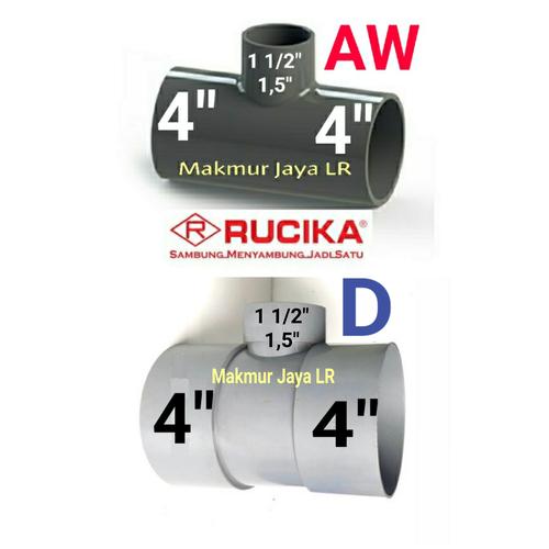Jual Reducer Tee 4 x 1 1/2 inch PVC Verlop 4" x 1,5 Reducing T 4 x 11/2 ...