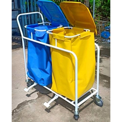 Jual Trolley Troly Laundry Kotak 2 Bags Kantong Dengan Penutup FIber ...