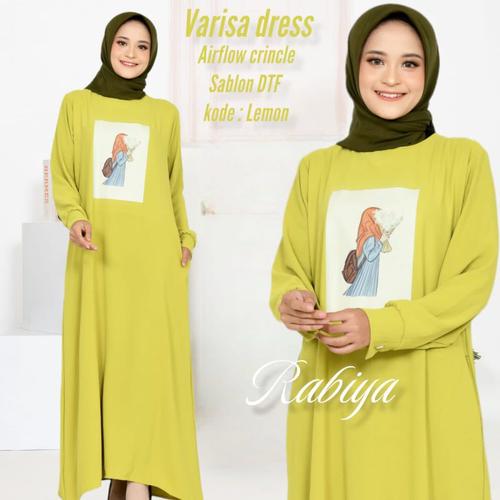 Jual Varissa dress circle flow aplikasi sablon dtf - denim, XL - Kota ...
