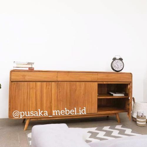 Jual meja bufet buffet tv credenza minimalis kayu jati, meja cabinet ...