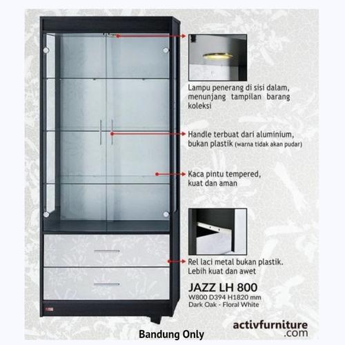 Jual Rak Hias 2 Pintu Kaca Lemari Pajangan Display Cabinet Active ...