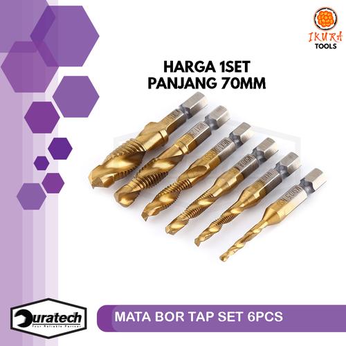 Jual Mata bor pembuat ulir drat 6pcs drill tap set M3-M10 hex twist ...
