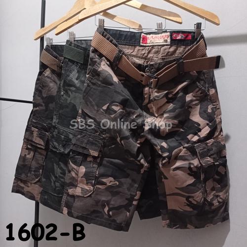Jual Celana Pendek Cargo Import Loreng BA WANG CHENG + Sabuk | Army ...