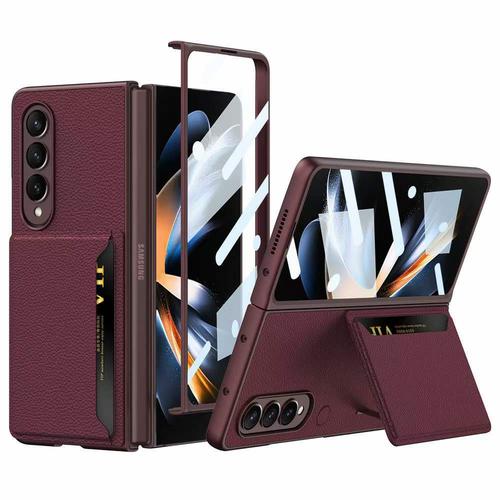 Jual Case Samsung Galaxy Z Fold 4 5G Leather Slot CARD STAND COVER ...