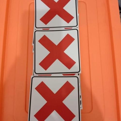 Jual SIGN STICKER K3 RAMBU TANDA SILANG UKURAN 15X15CM - Kab. Bekasi ...