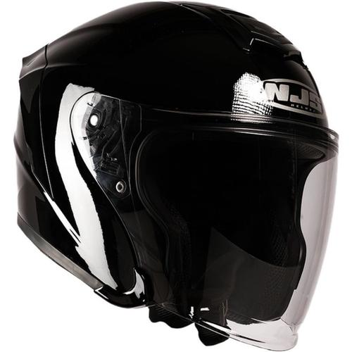 Jual HELM NJS KAIROZ SOLID BLACK GLOSSY | HELM HALF FACE - BLACK GLOSSY ...